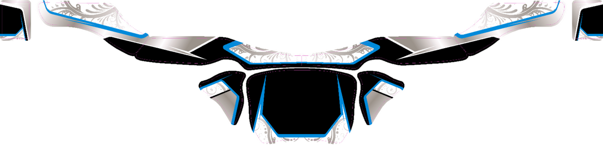Floral Blue / Chrome Silver Custom Rear Bumper Sticker Kit ...