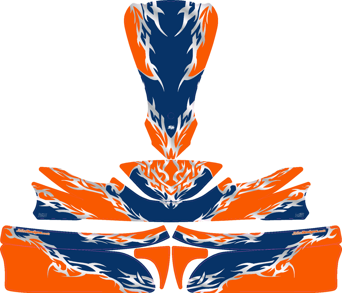 Shift Dark Blue / Orange / Silver Chrome Custom Sticker Kit ...