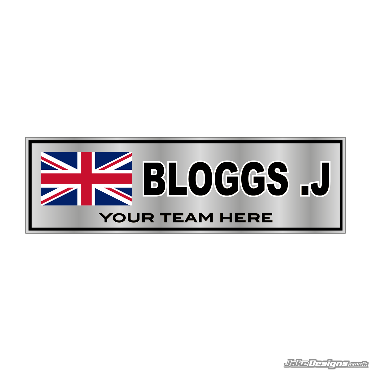 6 Chrome Personalised Name Stickers (160mm X 48mm) – JakeDesigns Graphics